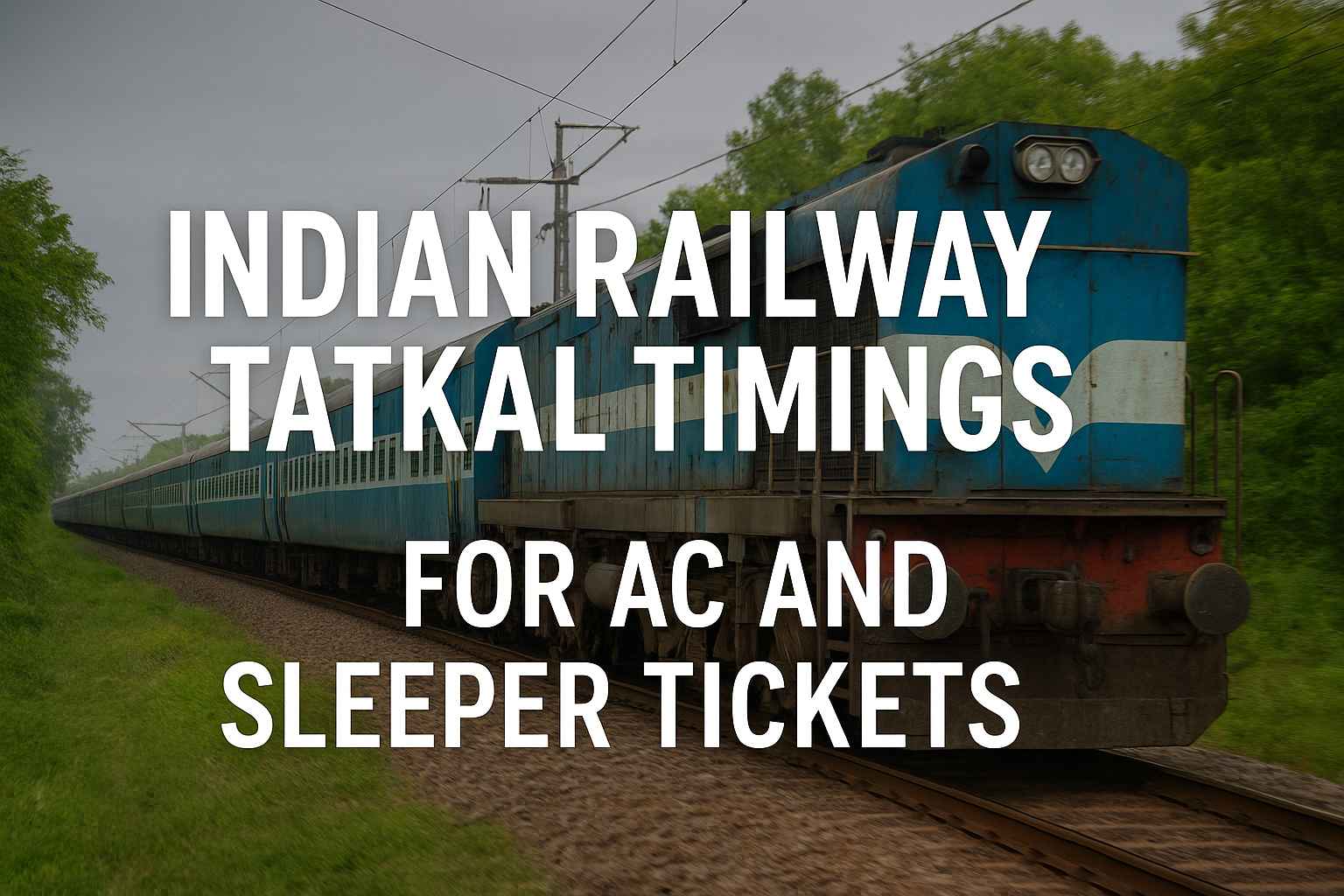 Indian Railway Tatkal Timings for AC and Sleeper Tickets